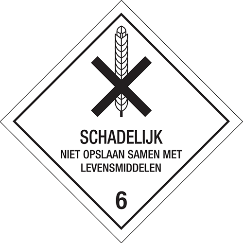Gevaarsetiketten voor ADR, ADN, RID, IMDG en IATA
