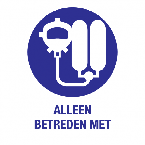 Pictogram Ademhalingsapparatuur verplicht met tekst (Bord)