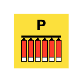 IMO Sign Fixed Powder Extinguishing Battery (Sticker)