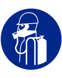 Sticker Ademhalingsapparatuur verplicht (Pictogram)
